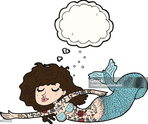 말풍선이 있는 인어 갑피와 타투 만화 캐릭터 2015년에 대한 스톡 벡터 아트 및 기타 이미지 2015년 귀여운 그리기 Istock