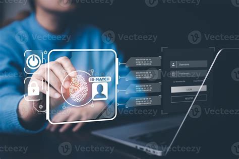 Hand Touch Fingerprint With Virtual Global With Cyber Security Login User Identification