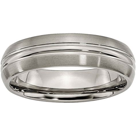Titanium Grooved 6mm Brushed And Polished Band