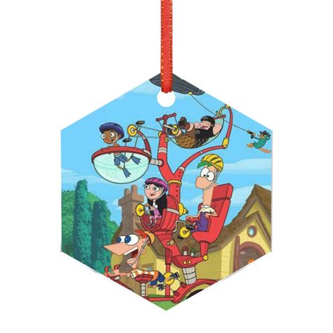 Phineas And Ferb Acrylic Ornament Decorative Christmas Hanging Pendant