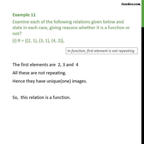 example 11 is relation function i r { 2 1 3 1 4 2 }
