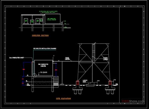 57 Telecom Tower Shelter Autocad File Free Download