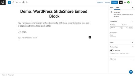 How To Use The Wordpress Slideshare Embed Block