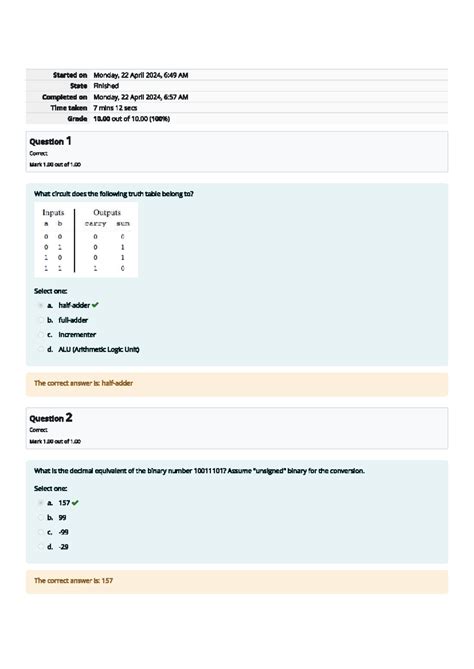 Self Quiz Unit 2 CS1104 Studocu
