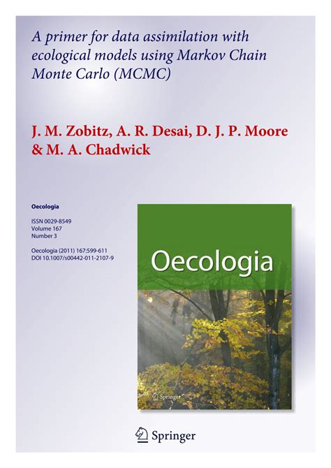 Pdf A Primer For Data Assimilation With Ecological Models Using Markov Chain Monte Carlo Mcmc