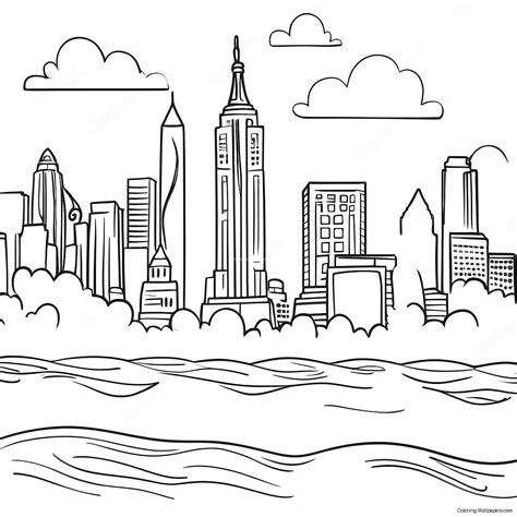 Free Coloring Pages New York Skyline
