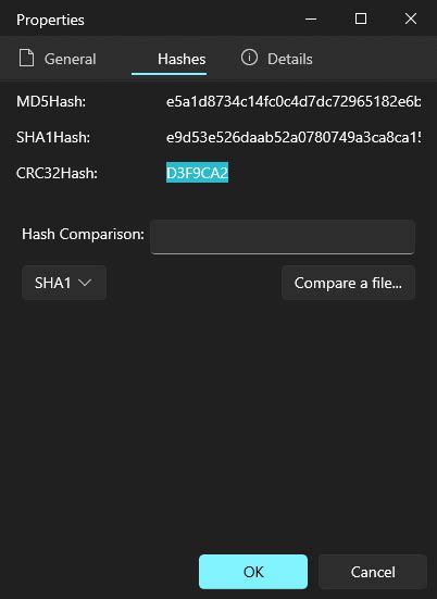 Show File Hashes In Properties Like Hashtab 3722 By Oleitao · Pull