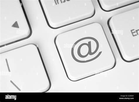 At Symbol Keyboard Button Close Up Stock Photo Alamy