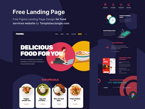 Foodies Free Figma Landing Page Design Template For Food Services