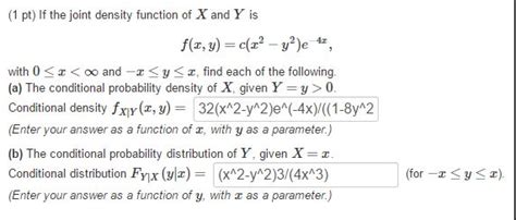 If The Joint Density Function Of X And Y Is