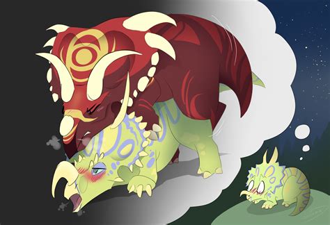 Rule 34 Ceratopsian Dinosaur Dream Duo Einiosaurus Female Feral Herbivore Hi Res Hybrid Male