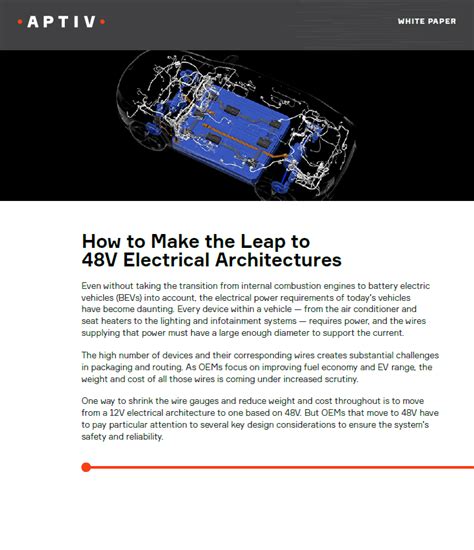 Aptiv Taking A Leap Into 48v Electrical Architectures Tti Inc