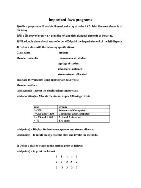 Important Java Programs Prelims Pdf Programming Paradigms Computer Science
