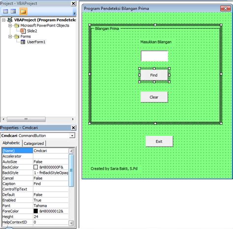 Program Pendeteksi Bilangan Prima Dengan Vba Powerpoint