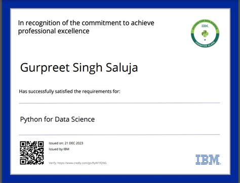 Ibm Certification Pythoncertification Gurpreet Singh Saluja