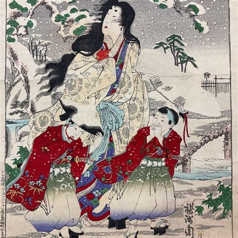 Yahoo オークション 楊洲周延筆 「雪月花」 浮世絵 木版画 真作