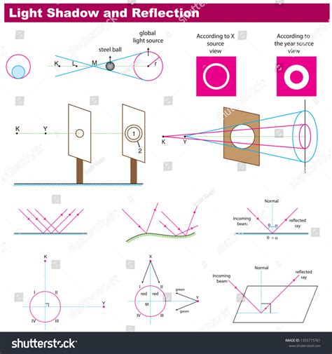Physics Light Reflection Vector Stock Vector Royalty Free 1355715761 Shutterstock