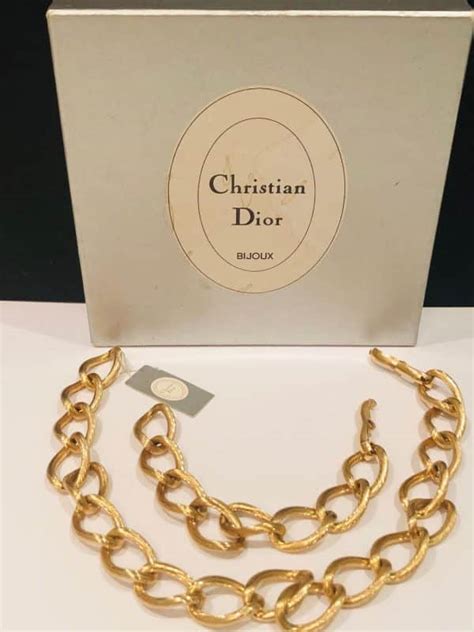 Christian Dior Vintage Gold Jewellery Set Necklace And Bracelet Link