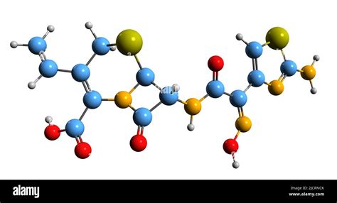 3d Image Of Cefdinir Skeletal Formula Molecular Chemical Structure Of