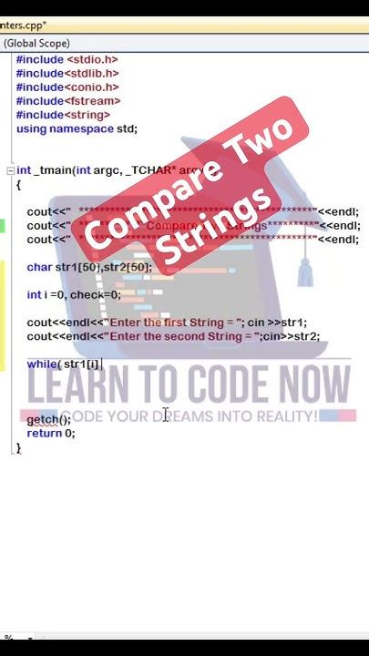 compare strings alphabetically c compare strings c shorts ytshorts viral trending