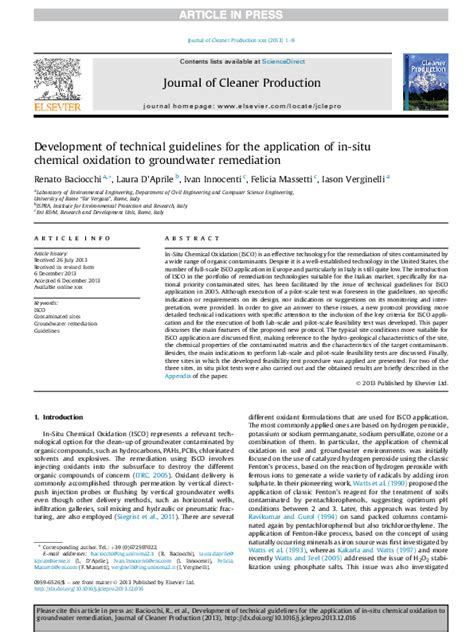 Pdf Development Of Technical Guidelines For The Application Of In