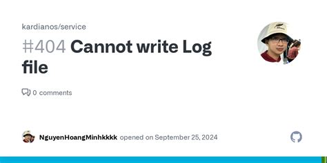 Cannot Write Log File · Issue 404 · Kardianosservice · Github