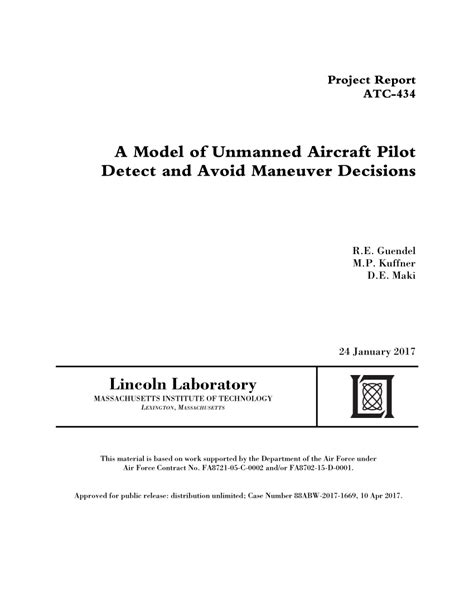 Pdf A Model Of Unmanned Aircraft Pilot Detect And Avoid Maneuver Decisions