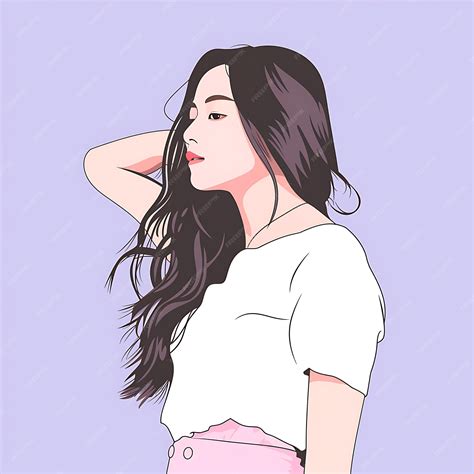 Premium Vector Cute Girl Flat Vector Graphic Simple Minimal Freepik Svg