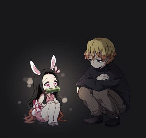 Zenitsu X Nezuko Anime Demon Animation Art Character Design Cute