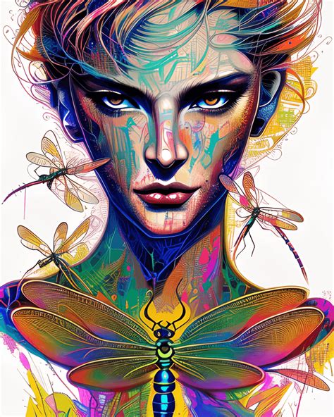Dragonfly Centered Symmetrical Key Visual Intricate Graphic · Creative Fabrica