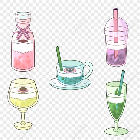 우유 캡 마카롱 일러스트 밀크티빨대진주차음주 Png 일러스트 무료 다운로드 Lovepik