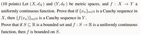 Solved 10 Points Let Xdx And Ydy Be Metric Spaces