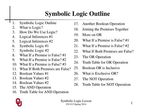 Ppt Symbolic Logic Outline Powerpoint Presentation Free Download