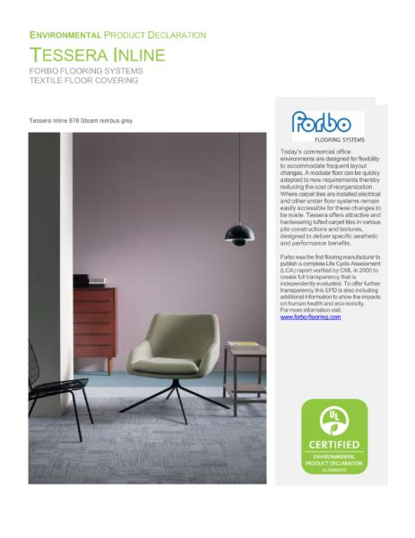Tessera Inline Environmental Product Declaration Forbo Flooring Systems Nbs Source