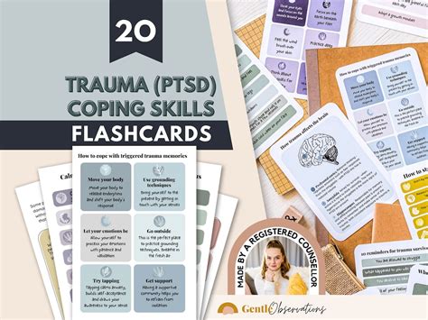 Ptsd Trauma Coping Skills Cards Dbt Skills Emotional Regulation Cbt