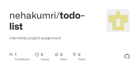 Github Nehakumritodo List Internship Project Assignment