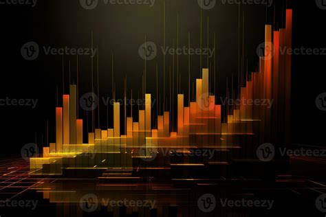 Abstract Graph Chart With Orange Bars On Black Background Generative AI 30598973 Stock Photo At