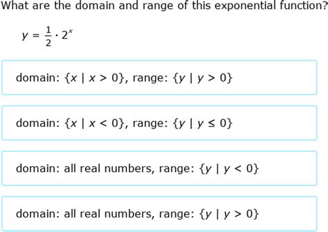IXL Domain And Range Of Exponential Functions Equations Algebra Practice