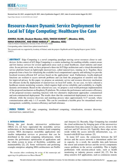 Resource Aware Dynamic Service Deployment For Local Iot Edge Computing