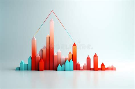 Red And Blue Graph On White Background Linear Diagram For Chart Design Data Statistic Concept