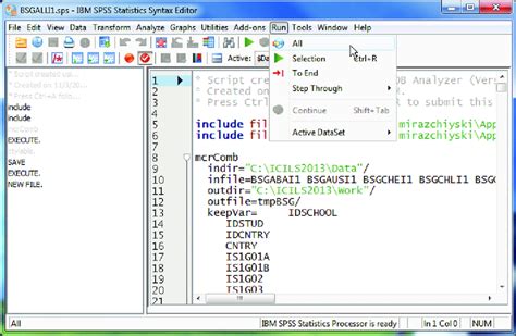 5 Spss Syntax Editor With Merge Syntax Produced By The Iea Idb Download Scientific Diagram