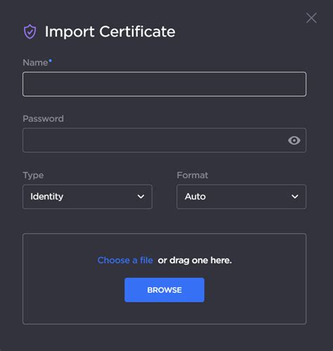 Importing A Certificate