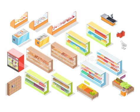 Sistema De La Tienda De Alimentación De Los Departamentos De La Fruta