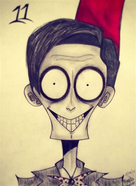 Th Doctor Tim Burton Style Drawing By Year Old Micaila D Angelico Beard Drawing Guy