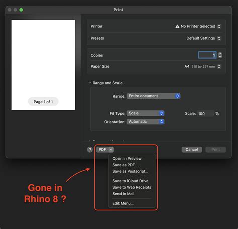 Rhino 8 Print Dialog Missing Pdf Options Rhino For Mac McNeel Forum