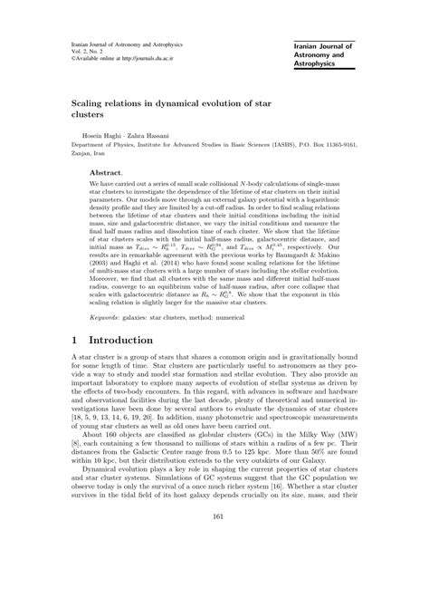 Pdf Scaling Relations In Dynamical Evolution Of Star Clusters