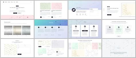 웹 사이트 디자인 최소한의 프리젠 테이션 포트폴리오를위한 벡터 템플릿 Ui Ux Gui 프리미엄 벡터