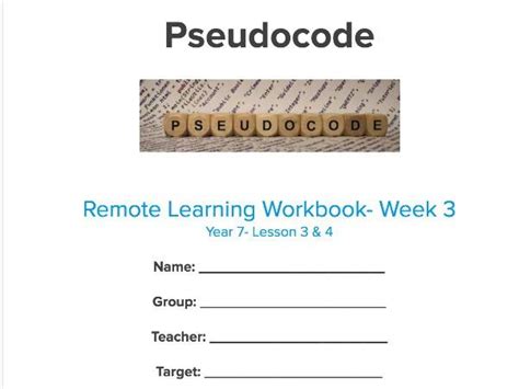 year 7 pseudocode teaching resources