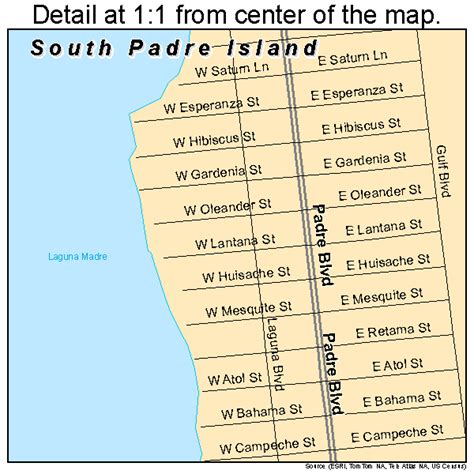 South Padre Island Texas Street Map 4869140