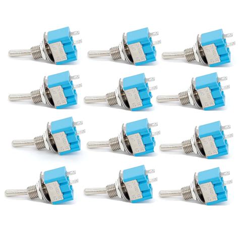 12pcs Mini Toggle Switch Spst 6a 125v 2 Pin On Off Miniature Toggle Switch 2 Pin On Off